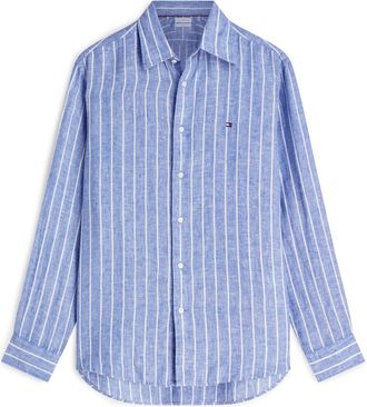 Tommy Hilfiger Hemd Regular Fit Textured Stripe Pure