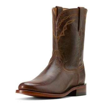 Ariat Mens Downtown Roper Toe Western Boots in Loco Brown, D Medium Width, Size 44.5, by Ariat