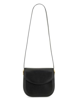 Jil Sander Womens Coin Shoulder Bag Black Leather - Lining