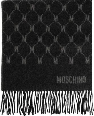 Moschino &Eacute;charpe en cachemire avec monogramme - unisex - Accessoires - Gris - Taille: ONE Size