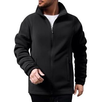 Generic Sweat-shirt en polaire pour homme - Manches longues - Col montant - Pull dhiver - Couleur unie - Chaud et respirant - Veste de loisirs - Veste de jogg