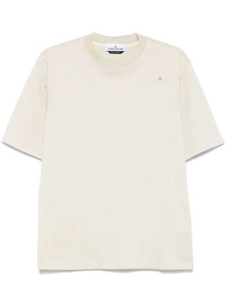 Stone Island T-Shirt mit Kompass-Stickerei - Nude