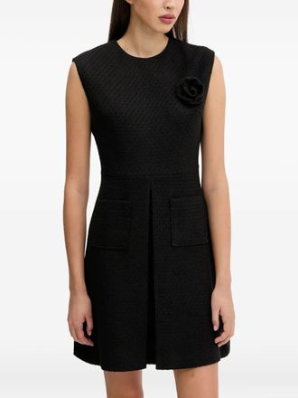 HUGO BOSS robe courte à fleurs - Noir