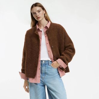 La Redoute Collections Cardigan Alpaga M&eacute;lang&eacute; Signature Lysandre