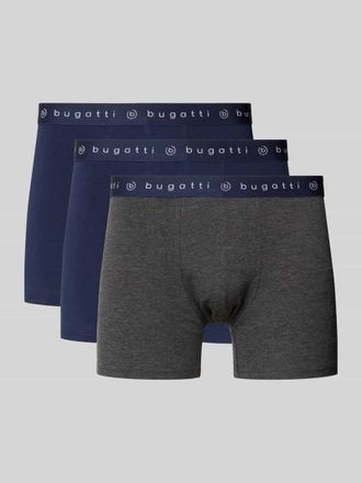 Bugatti Pants mit elastischem Logo-Bund im 3er-Pack