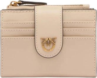 Pinko Pinko, Femme, Accessoires, Beige, Taille: ONE Size Love Birds Small Square Wallet