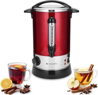 Navaris Distributeur de Boisson Chaude - Marmite &agrave; Vin Chaud en Inox - Appareil Chauffe Eau Th&eacute; Caf&eacute; Soupe - Maintien de la Chaleur - 6,8 L