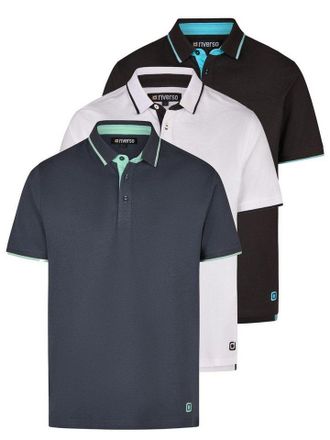 Riverso Poloshirt Herren Polohemd 3er-Set Regular Fit (Vorteilspack, 3-tlg) Basic Sommer Shirt aus 100% Baumwolle