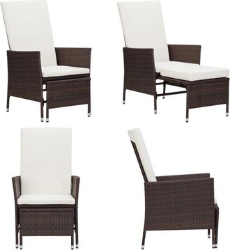 vidaXL Garten-Liegestuhl mit Auflagen Poly Rattan Braun - Gartenstuhl - Lounge Chair - Outdoor M&ouml;bel - Rattan Gartenm&ouml;bel - Gartenliege - Home & Living