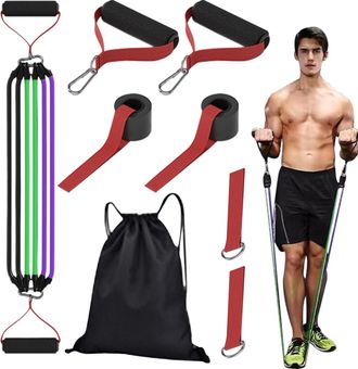 Generico Widerstandsb&auml;nder-Set, Fitness-Sportausr&uuml;stung mit elastischen B&auml;ndern f&uuml;r Muskelaufbau und Training, bequemes Naturlatex-Zubeh&ouml;r f&uuml;r Fitnessstudio, Z