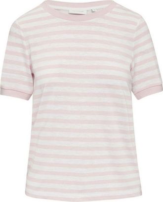 Comma Kurzarmshirt T-Shirt Ringelshirt aus Strickjersey