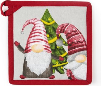 Excelsa Gnomo Friends Topflappen, 20 x 20 cm, Baumwolle gepolstert aus Polyester, mit Knopfloch