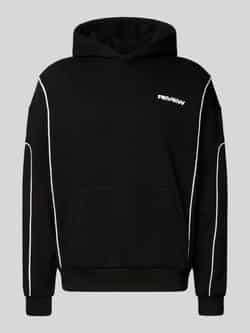 Review Hoodie mit Label-Print