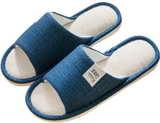 BESPORTBLE Pantoufles Lin et Coton Unisexes Antidérapantes pour Intérieur Légères et Respirantes Confortables pour Hommes et Femmes Adaptées Maison et Détente
