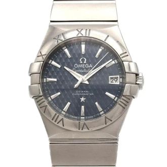 Omega Pre-owned Constellation Acier inoxydable Automatique - Femme - Pre-owned - Bleu - Taille: ONE Size