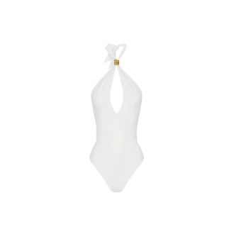Elisabetta Franchi Femme, Maillots de bain, Blanc, Taille: 40 FR Maillot de bain une pi&egrave;ce avec d&eacute;tail bijou