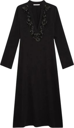 Maliparmi Maliparmi, Femme, Robes, Noir, Taille: 40 FR Abito Precious Fringes