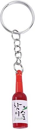 Generic Porte-cl&eacute;s imitation r&eacute;sine en forme de bi&egrave;re, d&eacute;coration de sac, cadeau de voyage, Rouge, taille unique