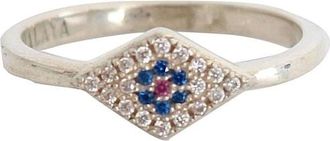 Nialaya Femme, Accessoires, Gris, Taille: 57 MM Bague de luxe en argent sterling avec cristaux CZ