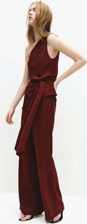 Mango Combinaison asym&eacute;trique naud grenat - Femme - XS - MANGO