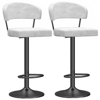 Generic H&ouml;henverstellbare Barhocker, drehbare hohe K&uuml;chen- und Esszimmerst&uuml;hle mit R&uuml;ckenlehne, Samt-Hocker, geeignet f&uuml;r K&uuml;cheninseln