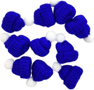 Amosfun 10 St&uuml;ck Weihnachten Strickm&uuml;tze Mini Santa H&uuml;te DIY Dekoration Zubeh&ouml;r F&uuml;r Weihnachtsbaum Handgemacht 4X4X2Cm