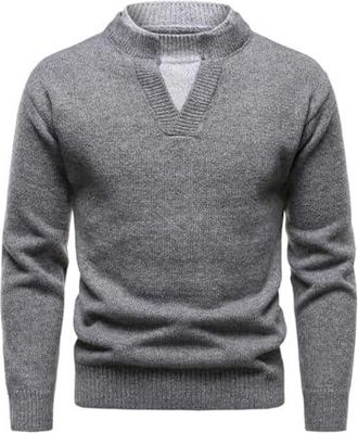 Generic Faux pull deux pi&egrave;ces &agrave; col montant pour homme - Pull chaud tricot&eacute; &agrave; manches longues - Pull d&eacute;contract&eacute; dext&eacute;rieur, New8, XL