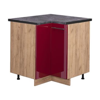 Vicco Eckunterschrank Fame-Line, Bordeaux Hochglanz, 80.5 cm, ap Anthrazit