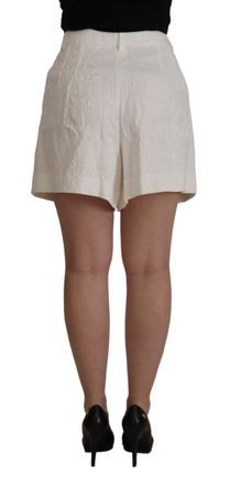 Dolce & Gabbana Womens White High Waist Culotte Cotton Shorts
