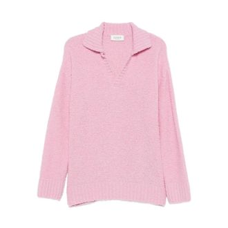 Laneus Lang&auml;rmeliges Boucl&eacute;-Polo - - Knitwear - Herren - Rosa - S