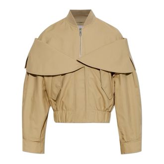 Ganni Femme, Vestes, Beige, Taille: 38 FR Veste en coton