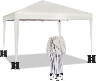 Woltu Tonnelle de Jardin 3x3m avec 4 Sacs de Sable WOLTU, Tente Pliante Auvent Pliable, Imperm&eacute;able Protection du Soleil UV 50+ avec Sac de Transport