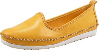 Andrea Conti Damen Ballerina Mokassin Slipper Leder klassisch Schlupf 0027449, Größe:40 EU, Farbe:Gelb