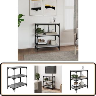 vidaXL Vidaxl - Bücherregal Grau Sonoma 60x33x70,5 cm Holzwerkstoff und Stahl - BucheRegal - Industrielles Regal - Regal Grau - Holzregal - Regal Wohnzimmer