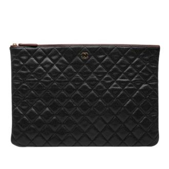 Chanel Pre-owned Quilted Caviar Leather Clutch - - Pre-owned - Damen - Schwarzk - ONE SIZE