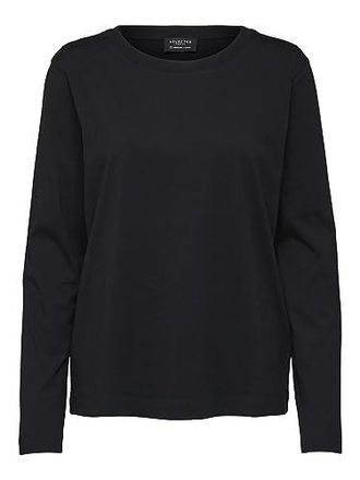 Selected Slfstandard Ls Tee Noos T-Shirt, Noir, XS