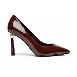 Alevì Femme, Chaussures, Rouge, Taille: 37 1/2 EU Escarpins Bordeaux en Cuir Verni Talon Sculpté