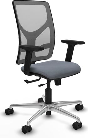 Piqueras y Crespo Stuhl aus Polycarbonat, graues Netzgewebe, mit 2D-Armlehnen, h&ouml;henverstellbare Lendenwirbelst&uuml;tze, ausgestattet mit Syncro/Traslack und Schneideschaum