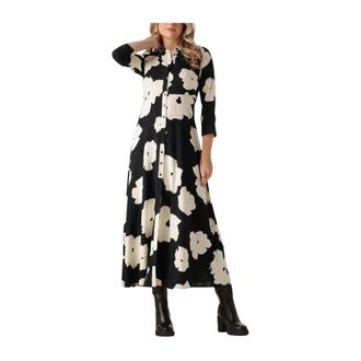 Y.A.S Gebl&uuml;mtes Midi-Hemdkleid - - Dresses - Damen - Schwarzk - XS