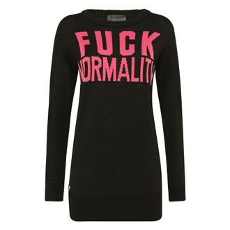 Philipp Plein Pullover Rundhals LS Statement - - Dresses - Damen - Schwarzk - S