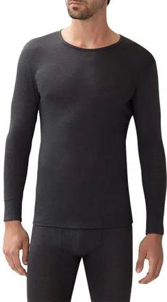 Zimmerli Herren Longsleeve grau Seidenmix unifarben