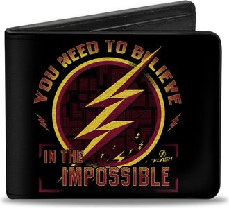 Buckle Down Herren Bifold Wallet The Flash Reisezubehör-Bi-Fold-Brieftasche, Der Blitz, 4.0 x 3.5