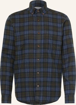 Eton Flanellhemd Casual Fit blau