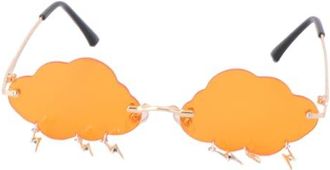 Hemobllo Lunettes de Soleil L&eacute;g&egrave;res sans Monture pour Femmes, Motif Nuage et &Eacute;clair, Protection Uv400, pour Sorties en Plein Air et &Eacute;v&eacute;nements Festifs