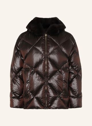 Max Mara Daunenjacke Nebbie Mit Kunstfell braun