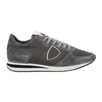 Philippe Model Low Top Sneaker mit geschwungenen Eins&auml;tzen - - Shoes - Herren - Grau - 41 EU