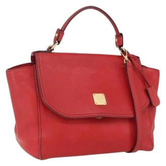 MCM Sac &agrave; main en cuir Pre-owned - Femme - Pre-owned - Rouge - Taille: ONE Size