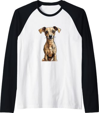 Whyitsme Design Italienischer Windhund-Illustration Raglan