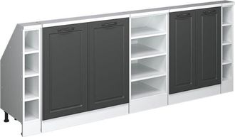 Vicco Armoire sous pente de toit Rion, Anthracite maison de campagne/blanc, Lot de 5, Vicco