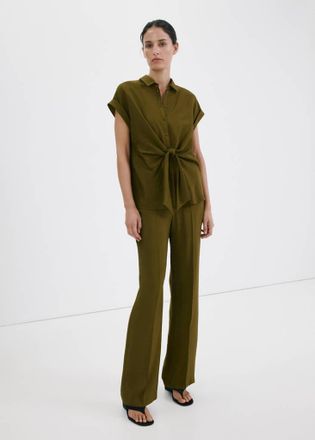 Mango Gerade Hose mit mittlerem Bund gr&uuml;n - Damen - 34 - MANGO